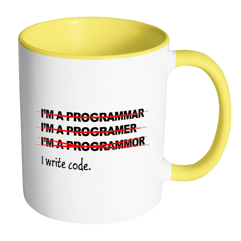 Funny Programmer Coder Mug I Write Code White 11oz Accent Coffee Mugs ...