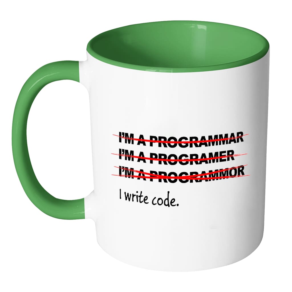 Funny Programmer Coder Mug I Write Code White 11oz Accent Coffee Mugs | Odditees