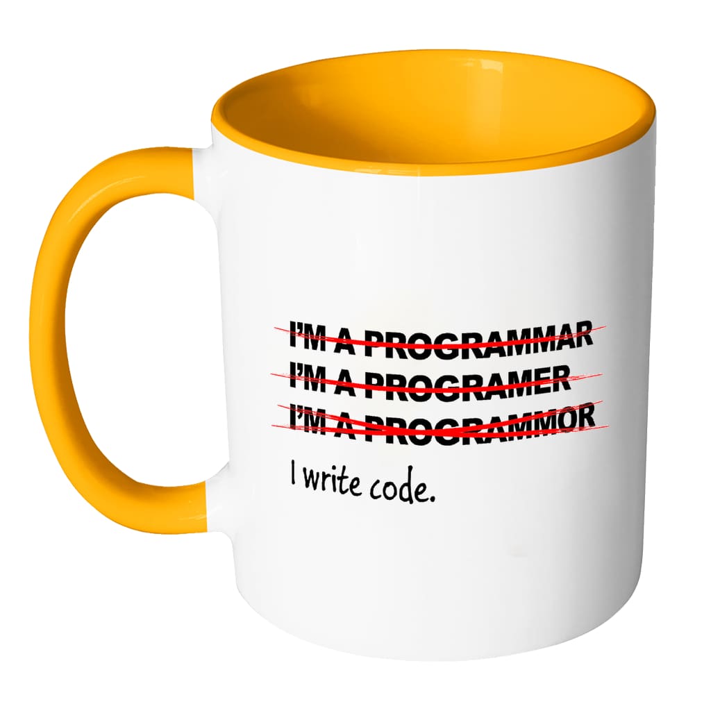 Funny Programmer Coder Mug I Write Code White 11oz Accent Coffee Mugs | Odditees