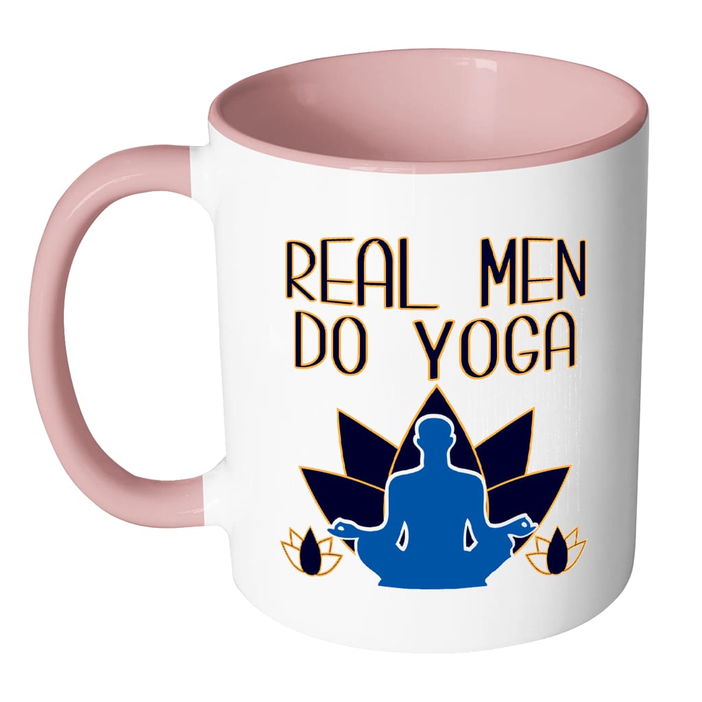 Funny Yoga Mug Real Men Do Yoga White 11oz Accent Coffee Mugs | Odditees