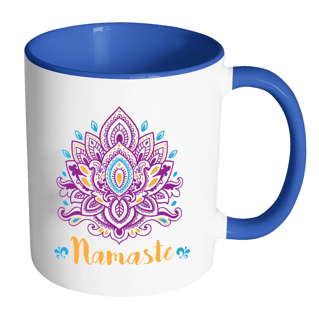 Zen Meditation Yoga Lotus Flower Mug Namaste White 11oz Accent Coffee ...