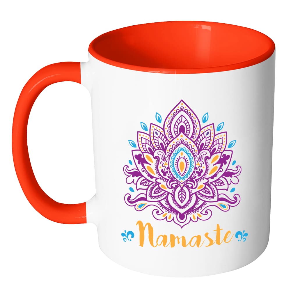 Zen Meditation Yoga Lotus Flower Mug Namaste White 11oz Accent Coffee ...