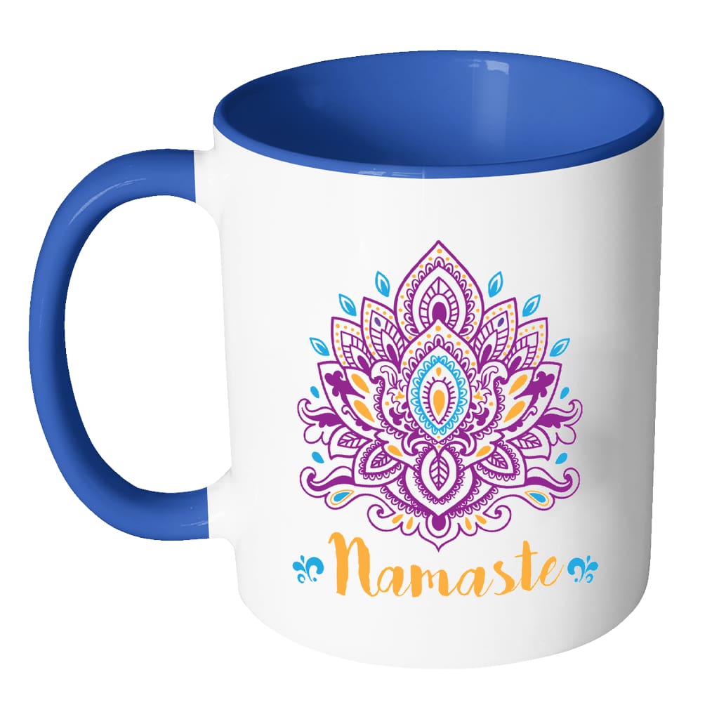 Zen Meditation Yoga Lotus Flower Mug Namaste White 11oz Accent Coffee ...